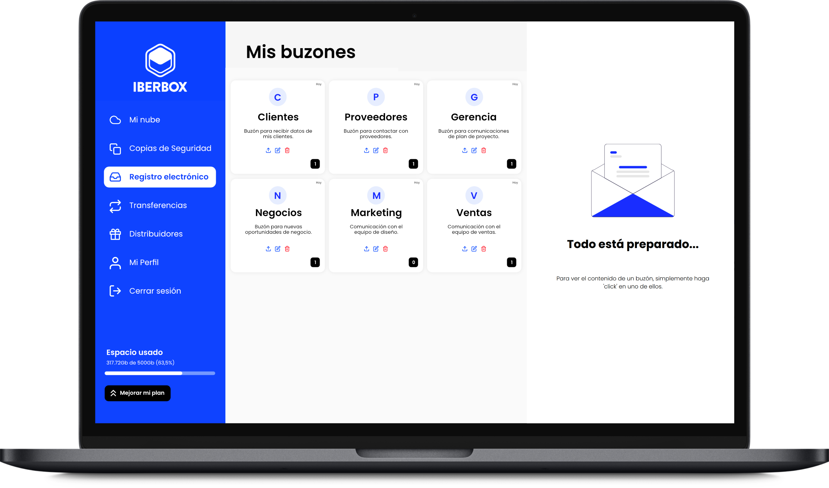 Área de clientes - Iberbox